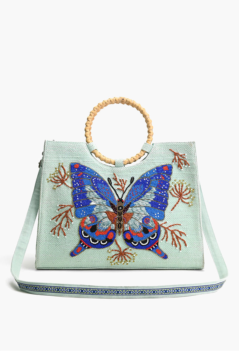 Periwinkle Blue Butterfly Tote - America & Beyond Wholesale