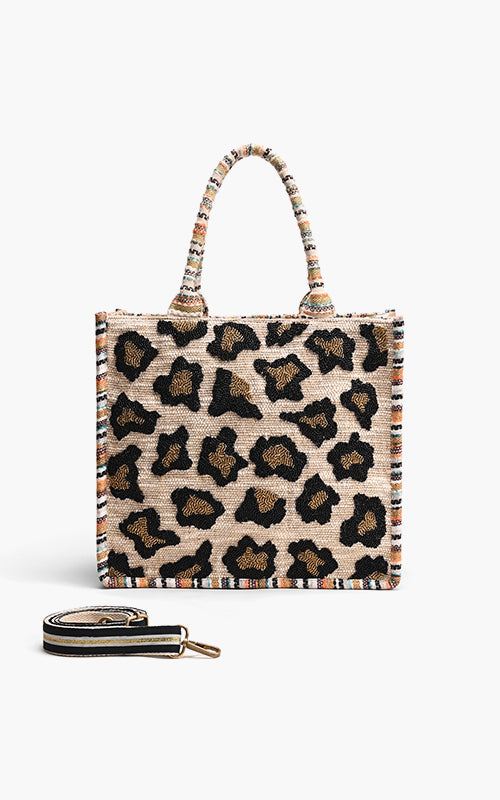 Luxe Leopard Day Tote – America & Beyond Wholesale